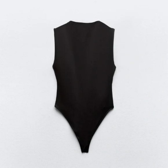 Zara | Tops | Zara Square Neck Polyamide Bodysuit | Poshmark